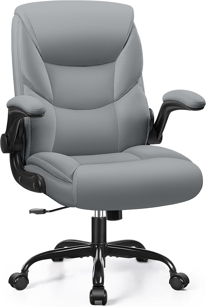 FelixKing Leather Office Chair, Small PU Ergonomic Desk Chair, Comfy ...
