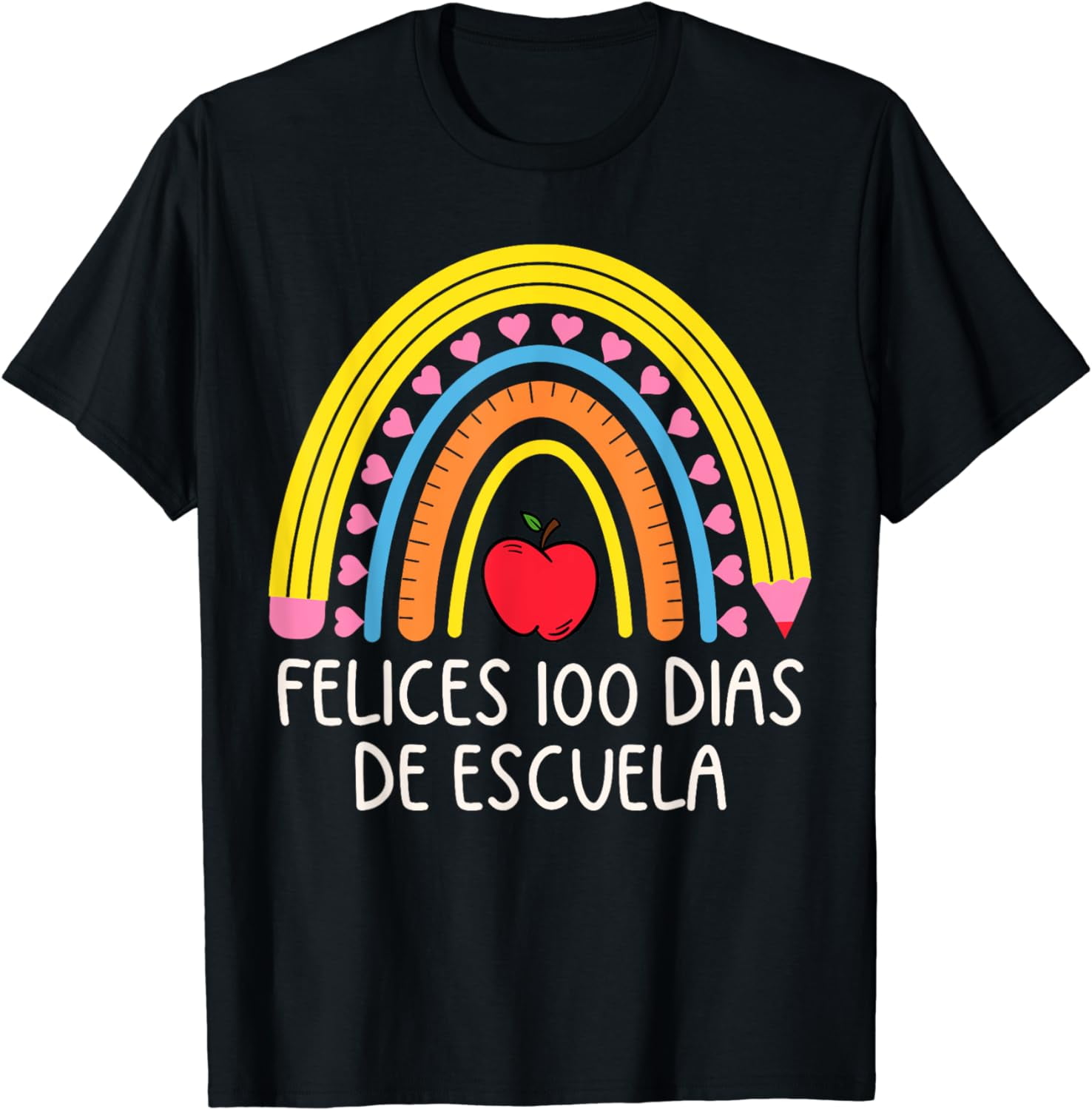 Feliz 100 Dias De Escuela 100 Days Of School Spanish Teacher T-Shirt ...