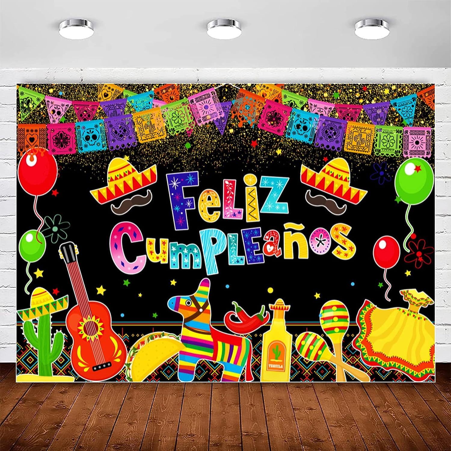 Feliz Cumpleaños Backdrop Mexican Fiesta Birthday Party Decorations ...