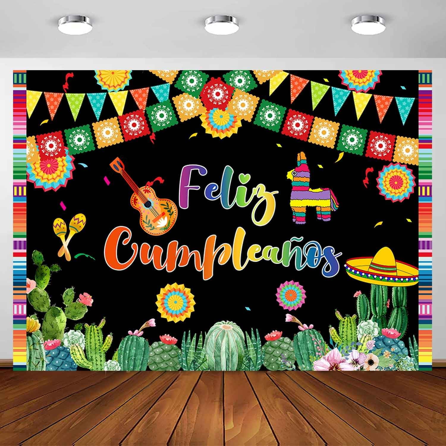 Feliz Cumpleaños Backdrop Mexican Fiesta Happy Birthday Party ...