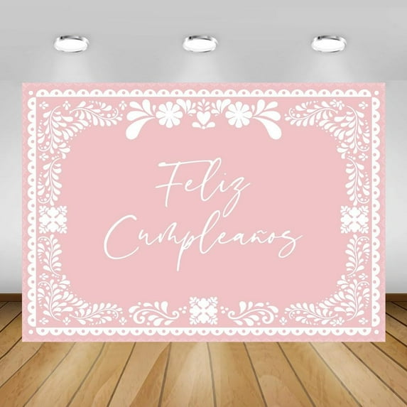 Feliz Cumpleaños Backdrop Pink Cie-lito Lin-do Birthday Photography ...