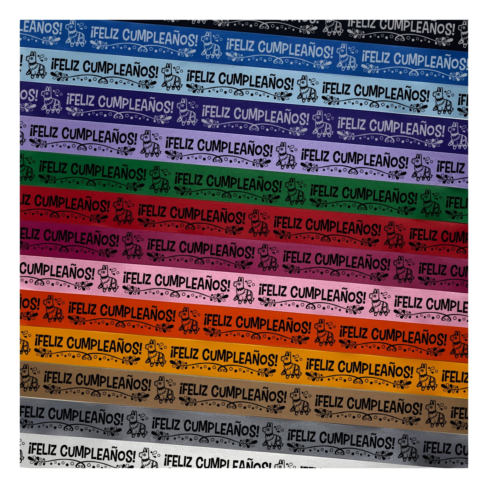 Feliz Cumpleaños Happy Birthday Spanish Banner with Pinatas Satin ...