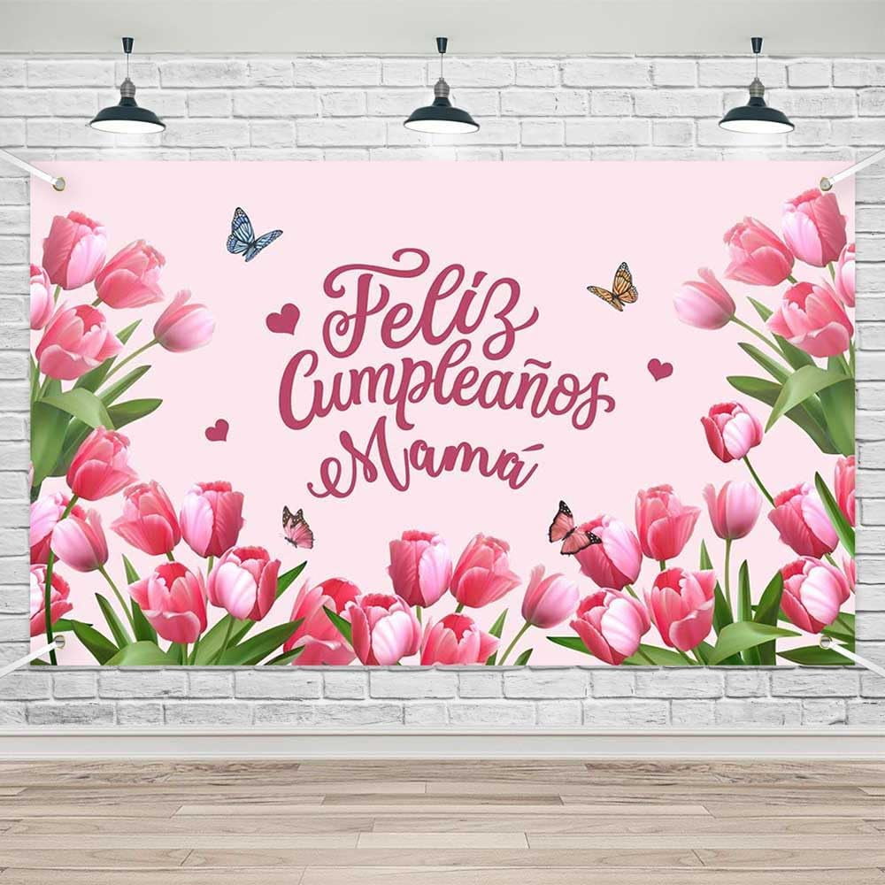 Feliz Cumpleaños Mama Party Banner Mexico Happy Birthday Backdrop for ...