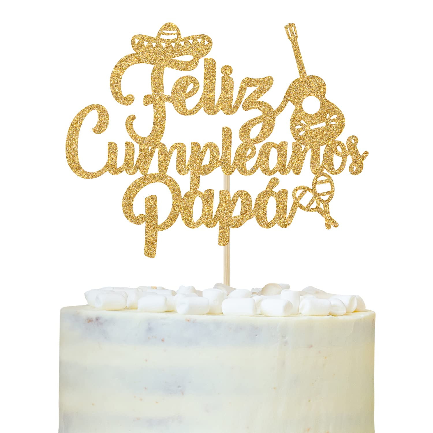Feliz Cumpleaños Papa FEV6 Cake Topper, Happy Birthday Dad Cake Decor, Birthday King, Gold ...