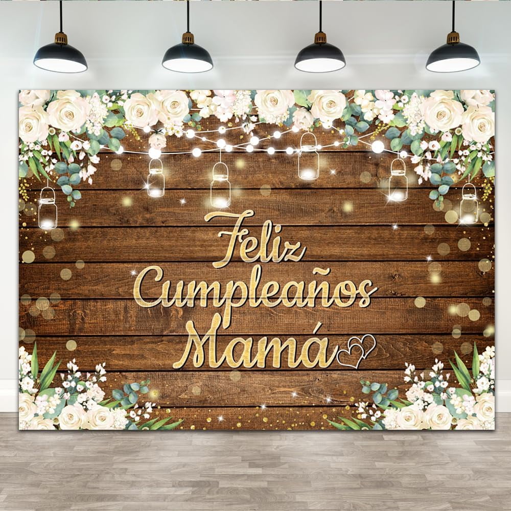 Feliz Cumpleanos Mama Backdrop Happy Birthday Background for MoM Mother ...