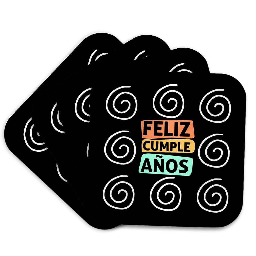 3drose, Feliz Cumpleanos Swirly Greetings for Loved Ones, Set of 4 ...