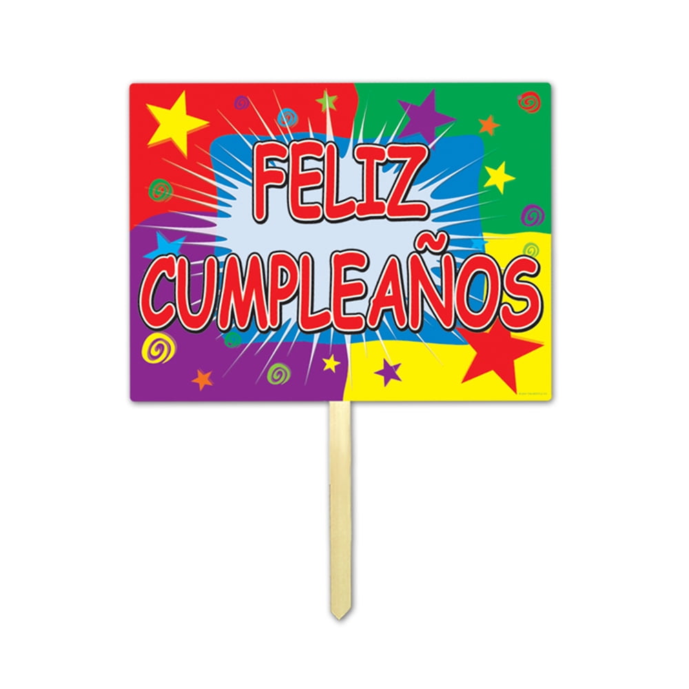 Feliz Cumpleanos Yard Sign 11" x 15" - 6 Pack - Walmart.com