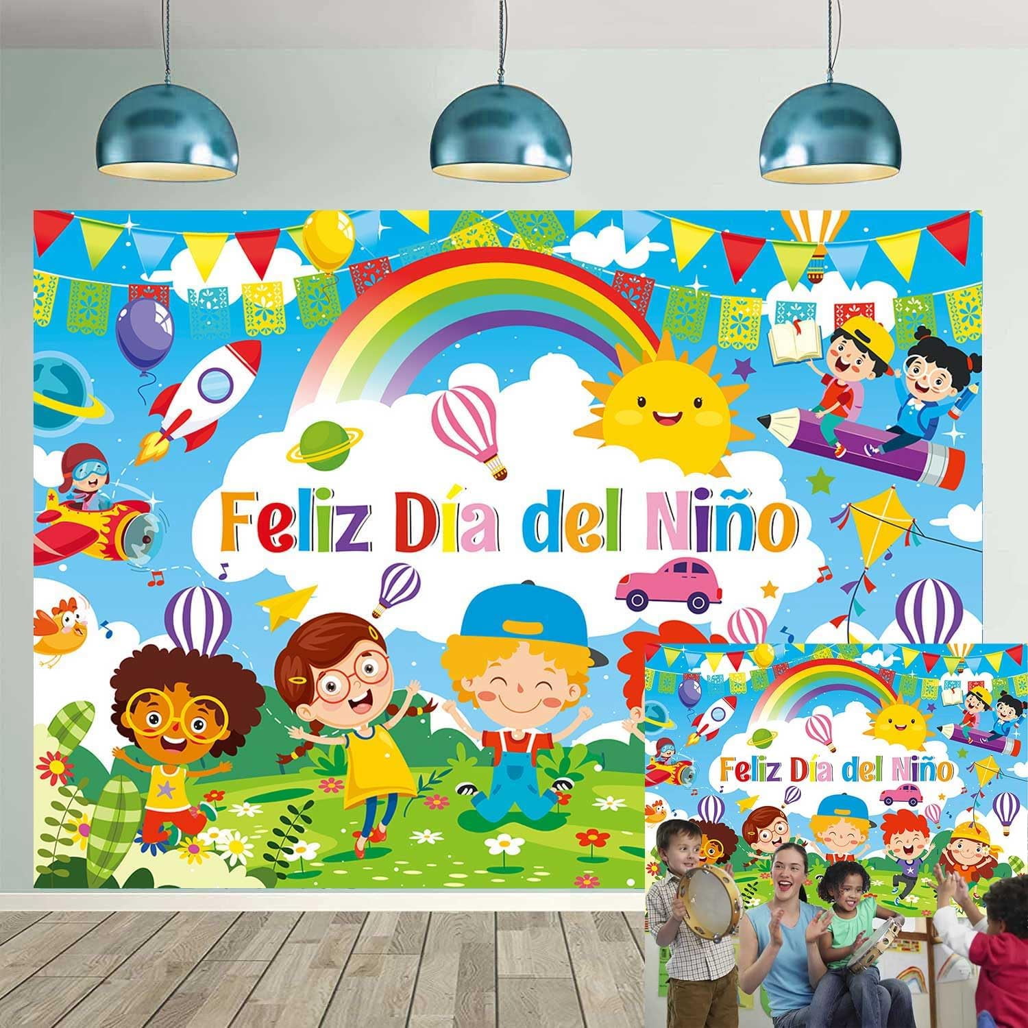 Feliz Dia Del Niño Backdrop Mexico Children's Day Background Colorful ...