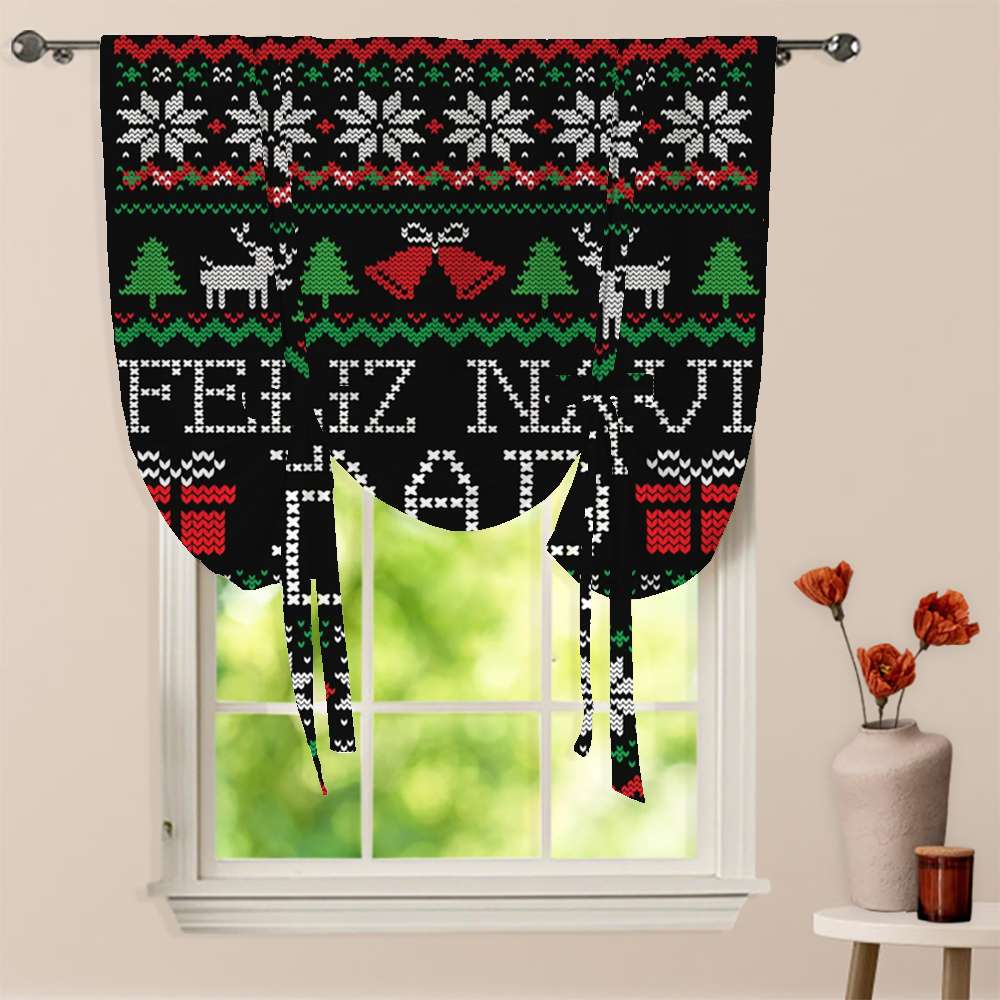 Feliz Navi Dad Funny Christmas Ugly Window Curtain for Living Room ...