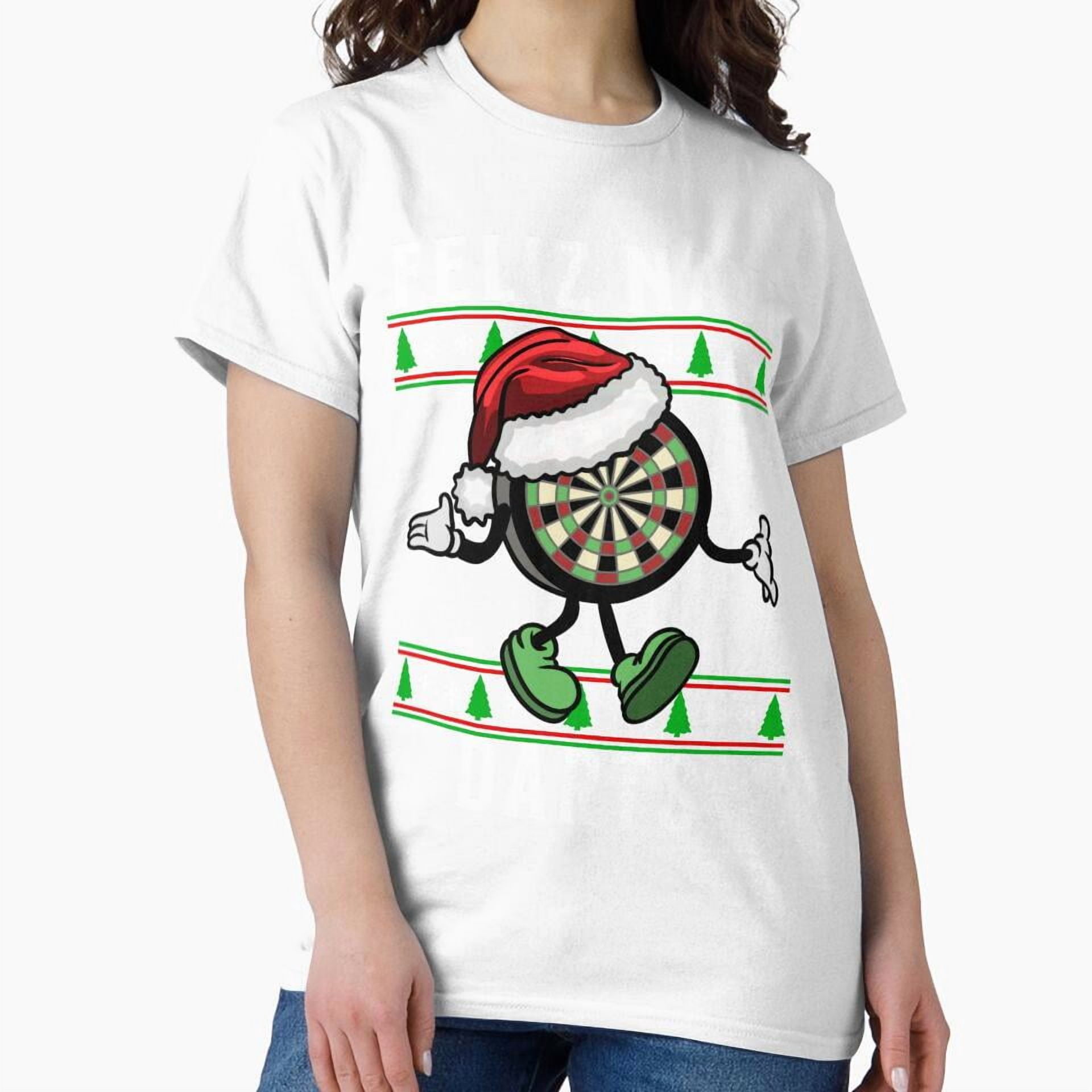 Feliz Navi Darts Funny Christmas Dartboard Xmas Dart Pun Unisex T-Shirt ...