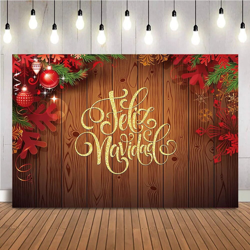 Feliz Navidad Backdrop for Photography Chirstmas Red X-mas Photo booth ...