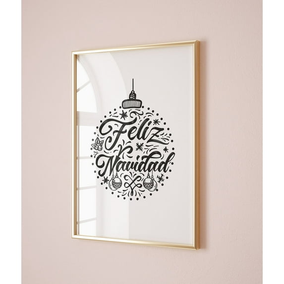 Feliz Navidad Seasonal Wall Art, Unframed Paper Print Size 24x36 ...