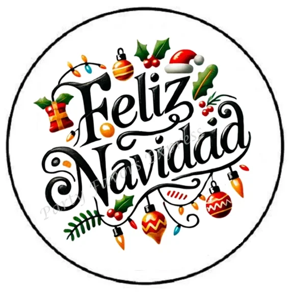 Feliz Navidad Stickers Party Favors Phone Decal Water Bottle Stickers ...