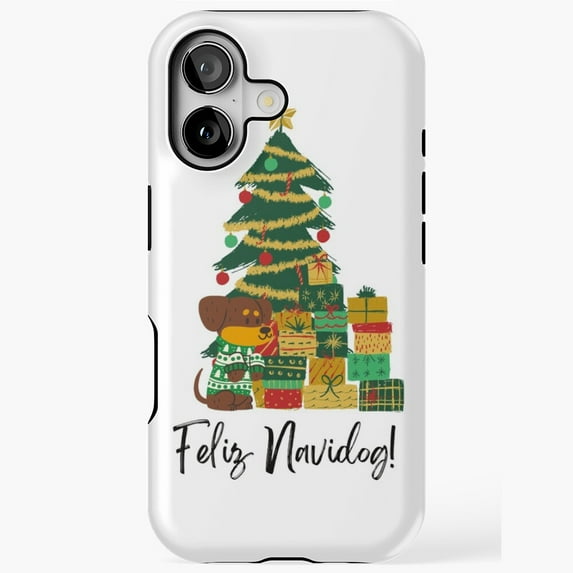 Feliz Navidog Festive Dog Tree Celebration Design for iPhone 17 11 12 ...