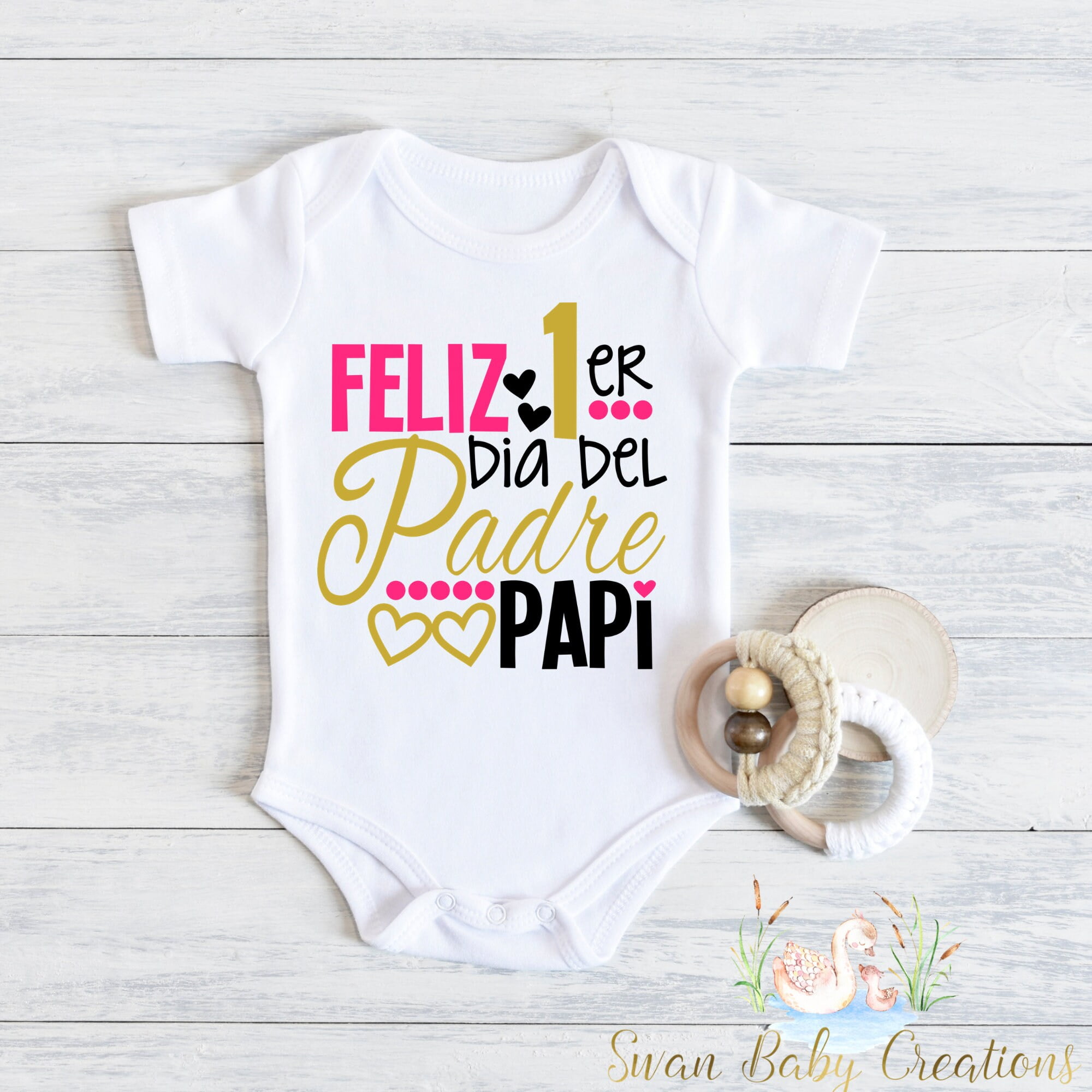 Feliz Primer Dia Del Padre Papi Bodysuit, Father'S Day Shirt, Baby Spanish Bodysuit, Feliz ...