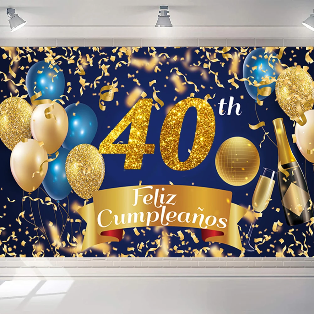 Feliz cumpleaños Spanish Birthday Theme Pink Gold Glitter Balloon Party ...