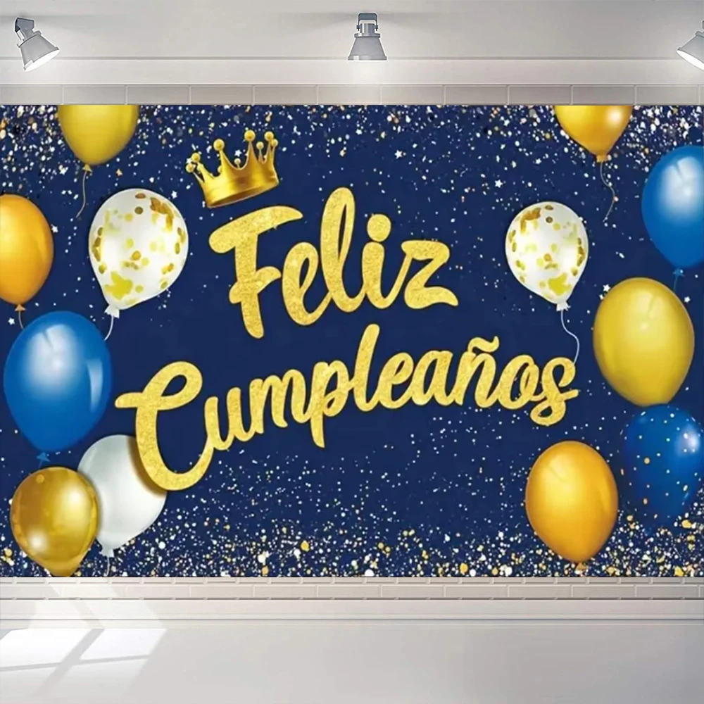 Feliz cumpleaños Spanish Birthday Theme Pink Gold Glitter Balloon Party ...