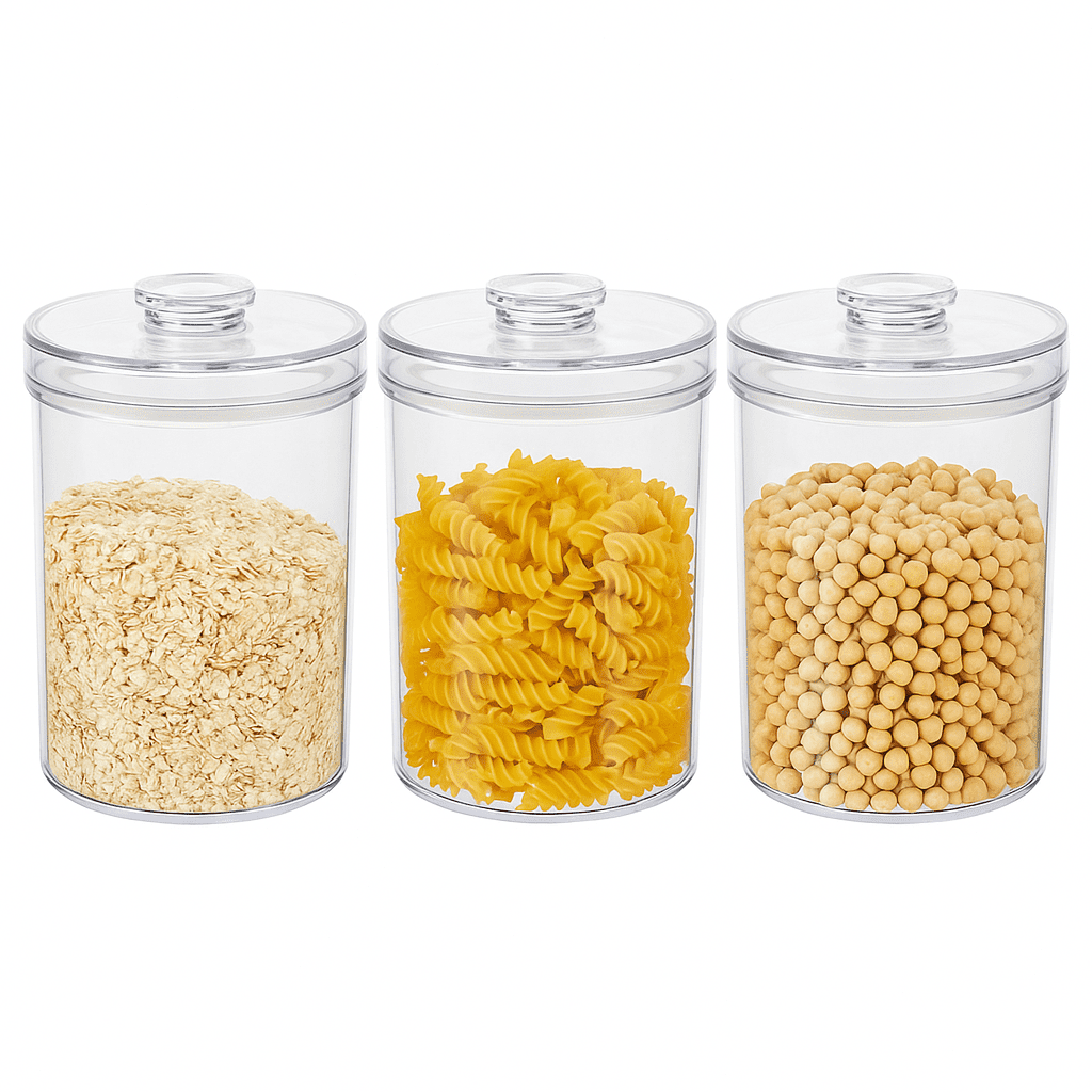Felli Clear Round Food Storage Canisters with Lid, 3 Pack – 44 oz ...