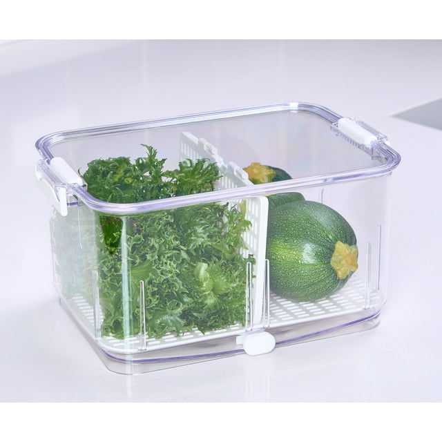 Felli Duo Fresh PRO 11-inch Produce Storage Container with Drainage ...