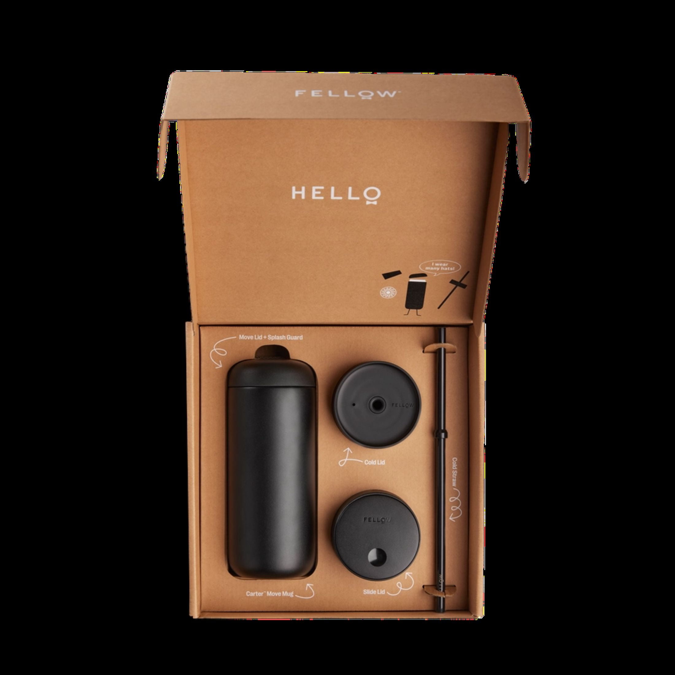 Fellow Carter Move Mug 3-in-1 Sip System with Move Lid, Splash Guard ...