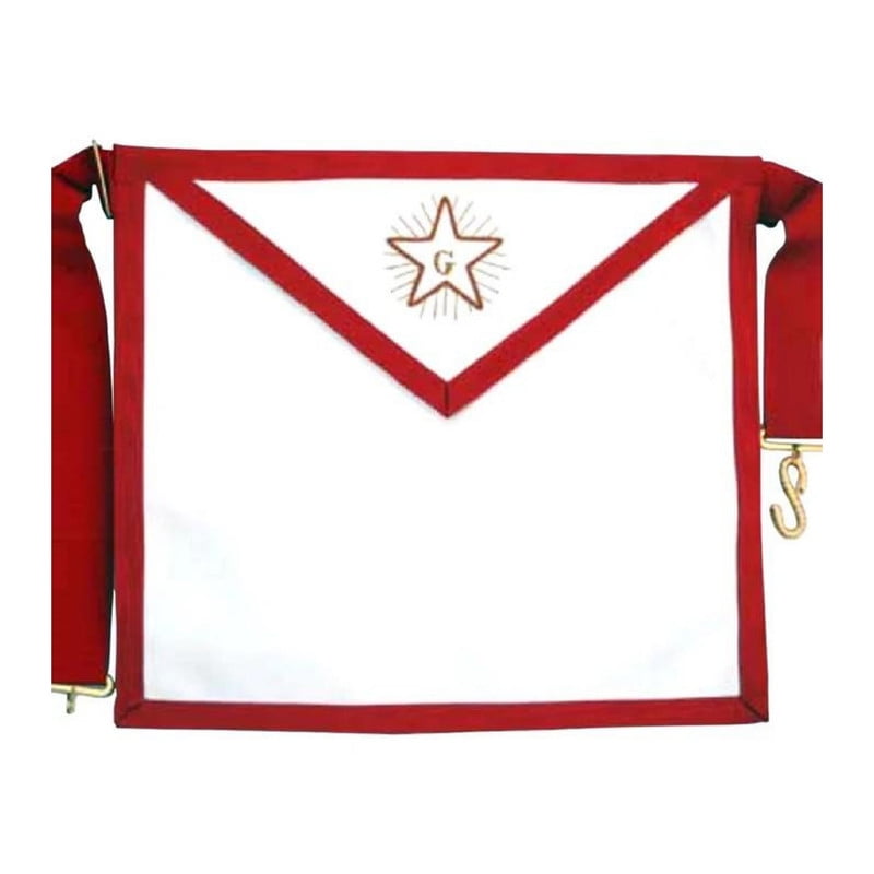 Fellowcraft Scottish Rite Apron - White with Thin Red Borders and Gold ...