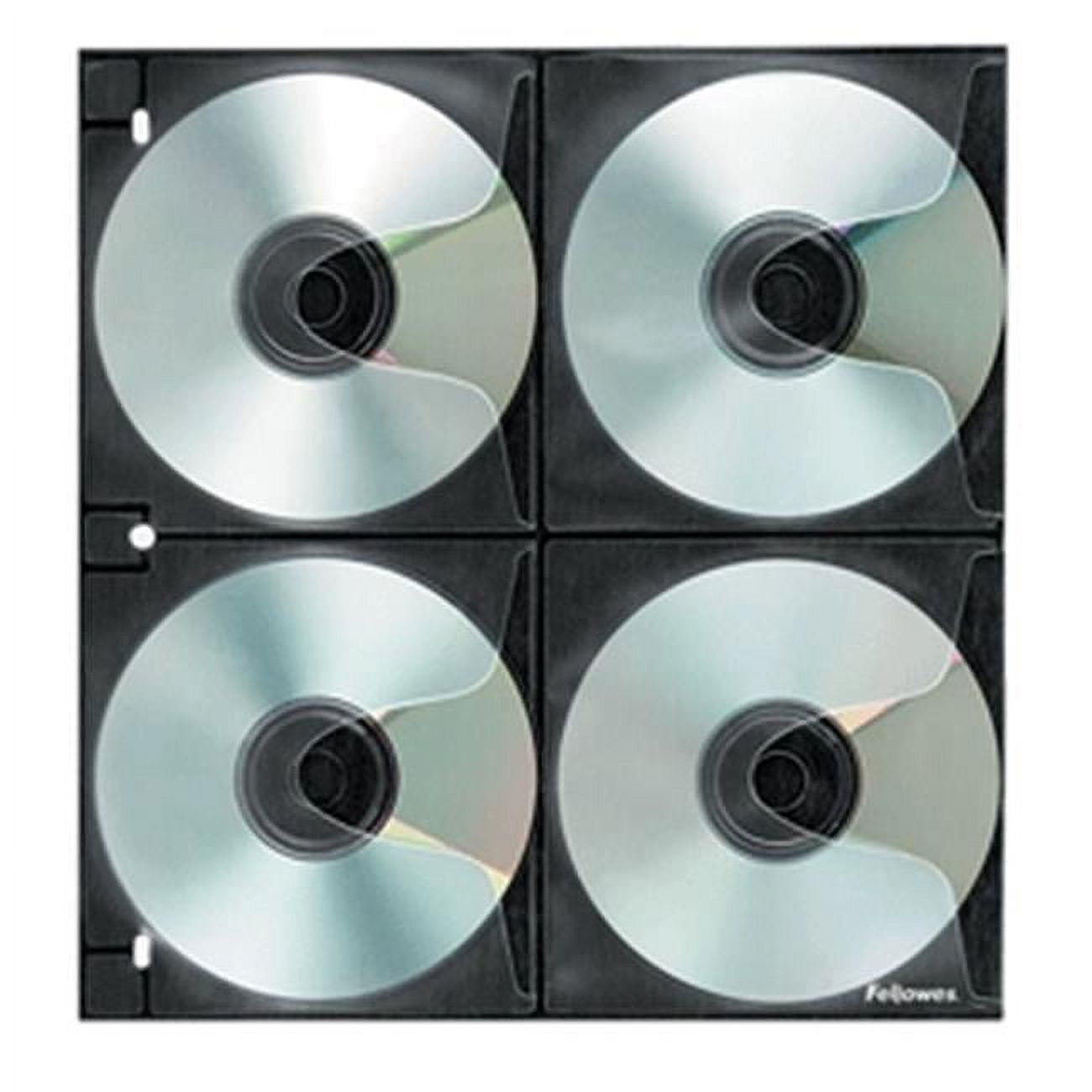 Fellowes 4 x 4 CD DVD Binder Sheet Black 25 Pk 95321 - Walmart.com