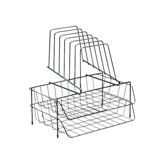 Fellowes 72391 Double Tray with Step File, Eight Sections, Wire, 13 7/8 ...