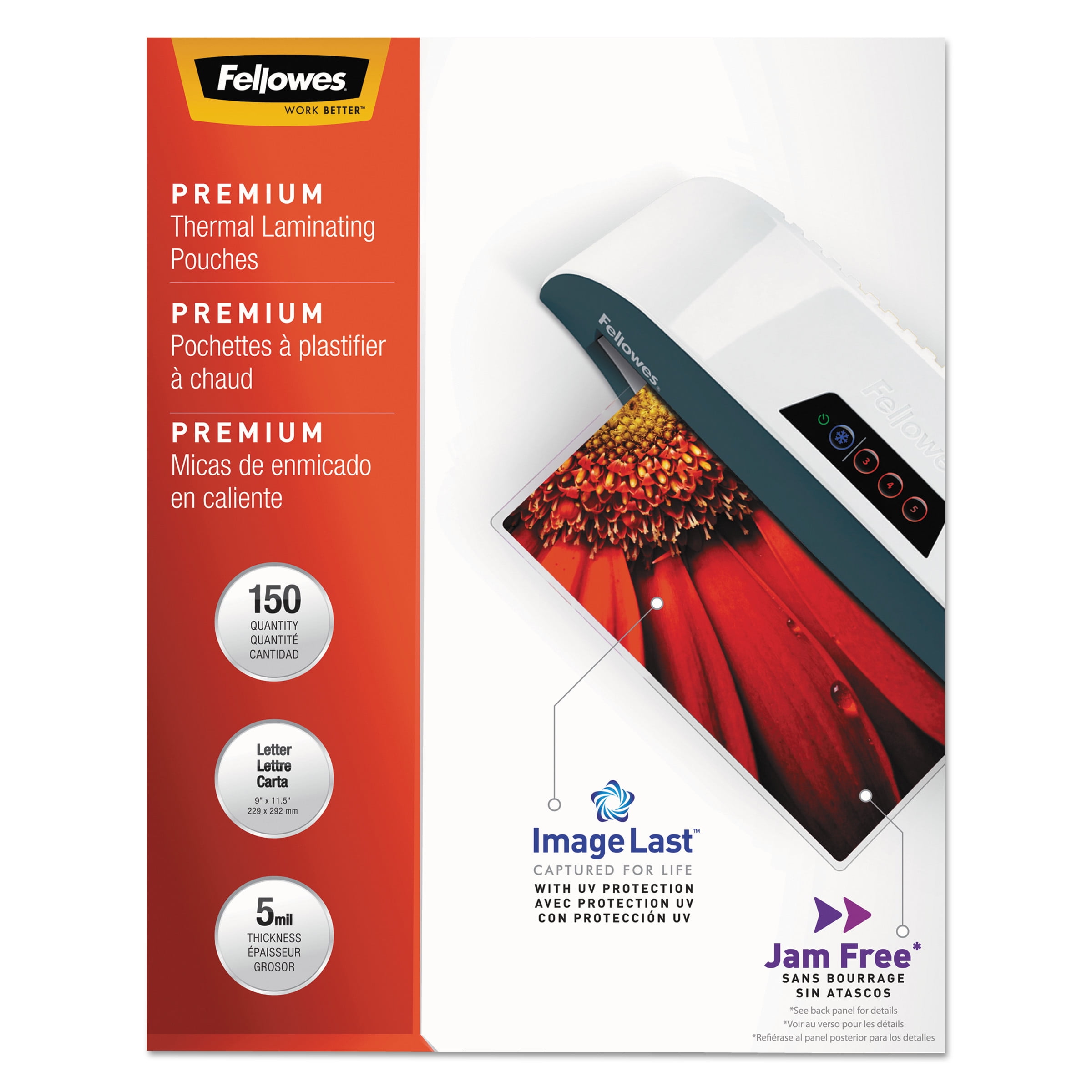 Fellowes Laminating Sheets, 150 Pack, 5 Mil, UV Protection, Letter Size ...