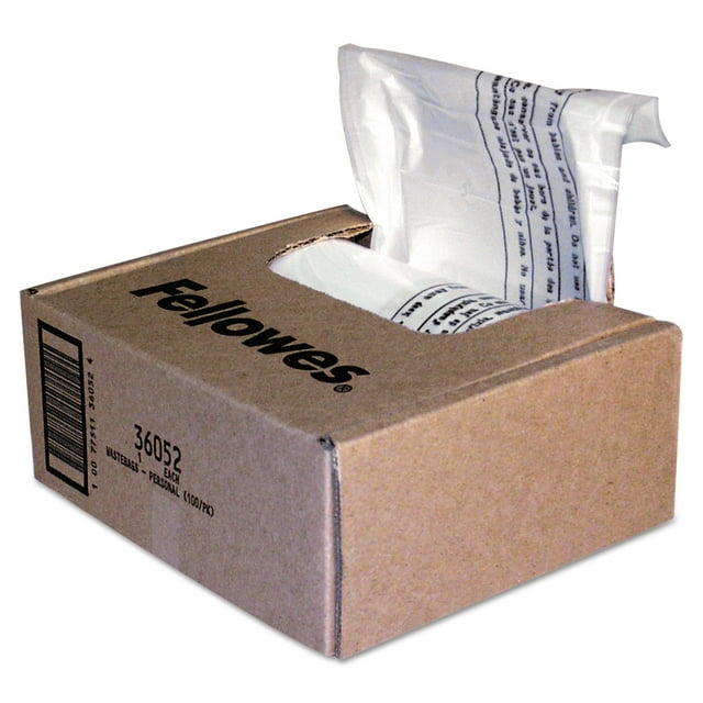 Fellowes Plastic Shredder Waste Bags, 6-7 gal Capacity, 100/CT Trash ...