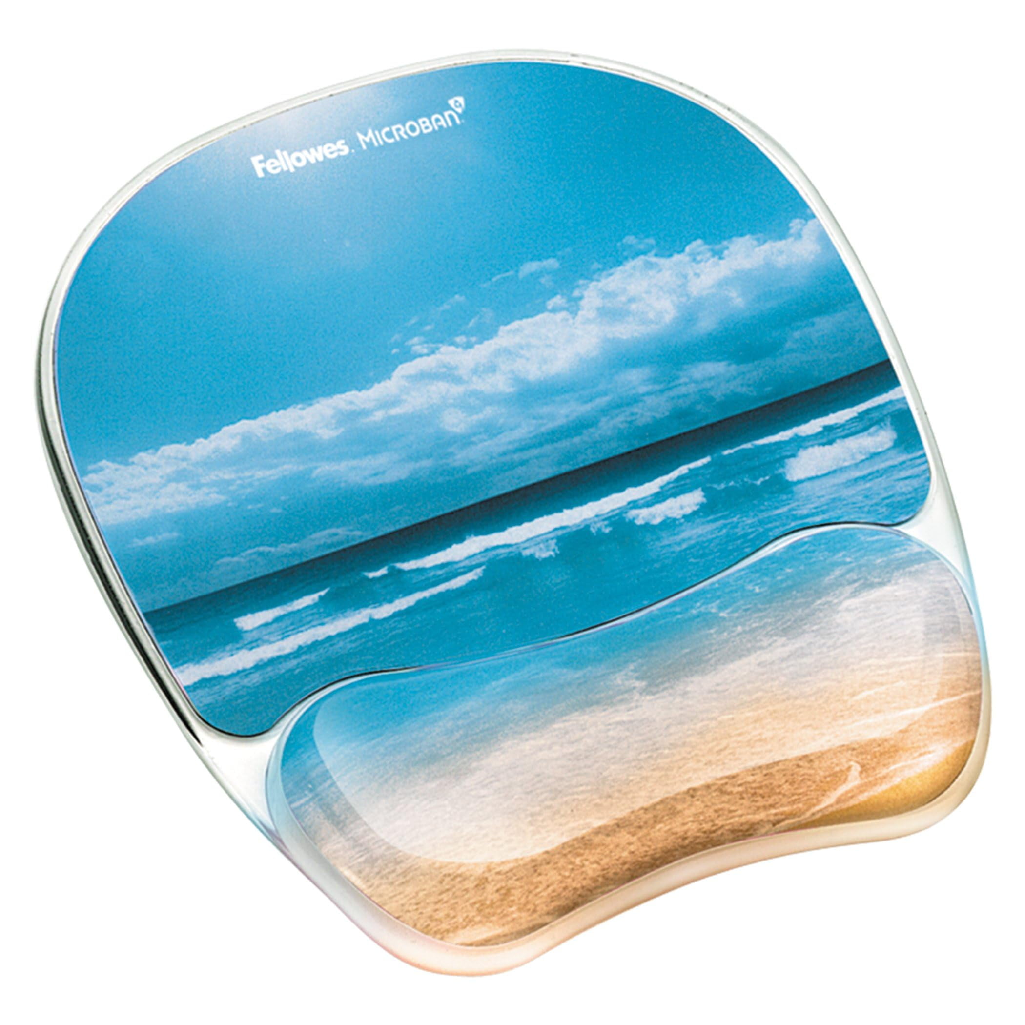Fellowes Photo Gel Mouse Pad Wrist Rest with MICROBAN - Sandy Beach ...