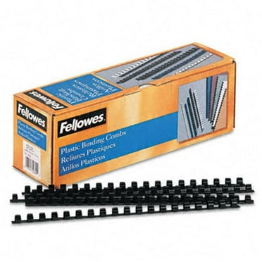 Fellowes Plastic Comb Bindings, 1/2" Diameter, 90 Sheet Capacity, Black, 100 Combs/Pack ...