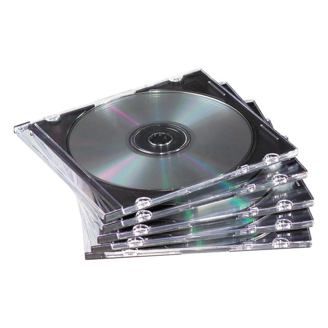 Fellowes Slim Jewel Case, Clear/Black, 50/Pack -FEL98330 - Walmart.com