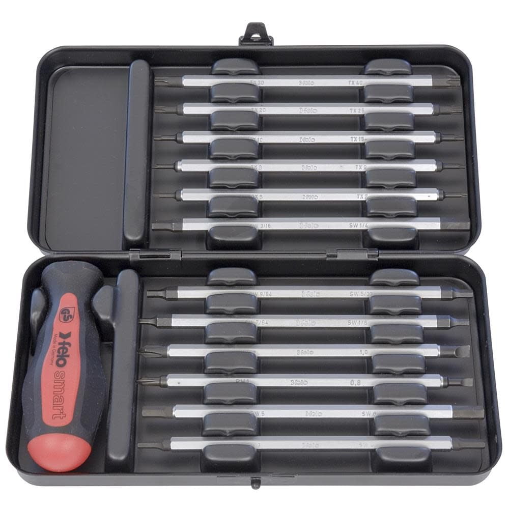 Felo 13 Piece Inch Smart Box - Slotted, Phillips, Hex, Torx Blades with ...