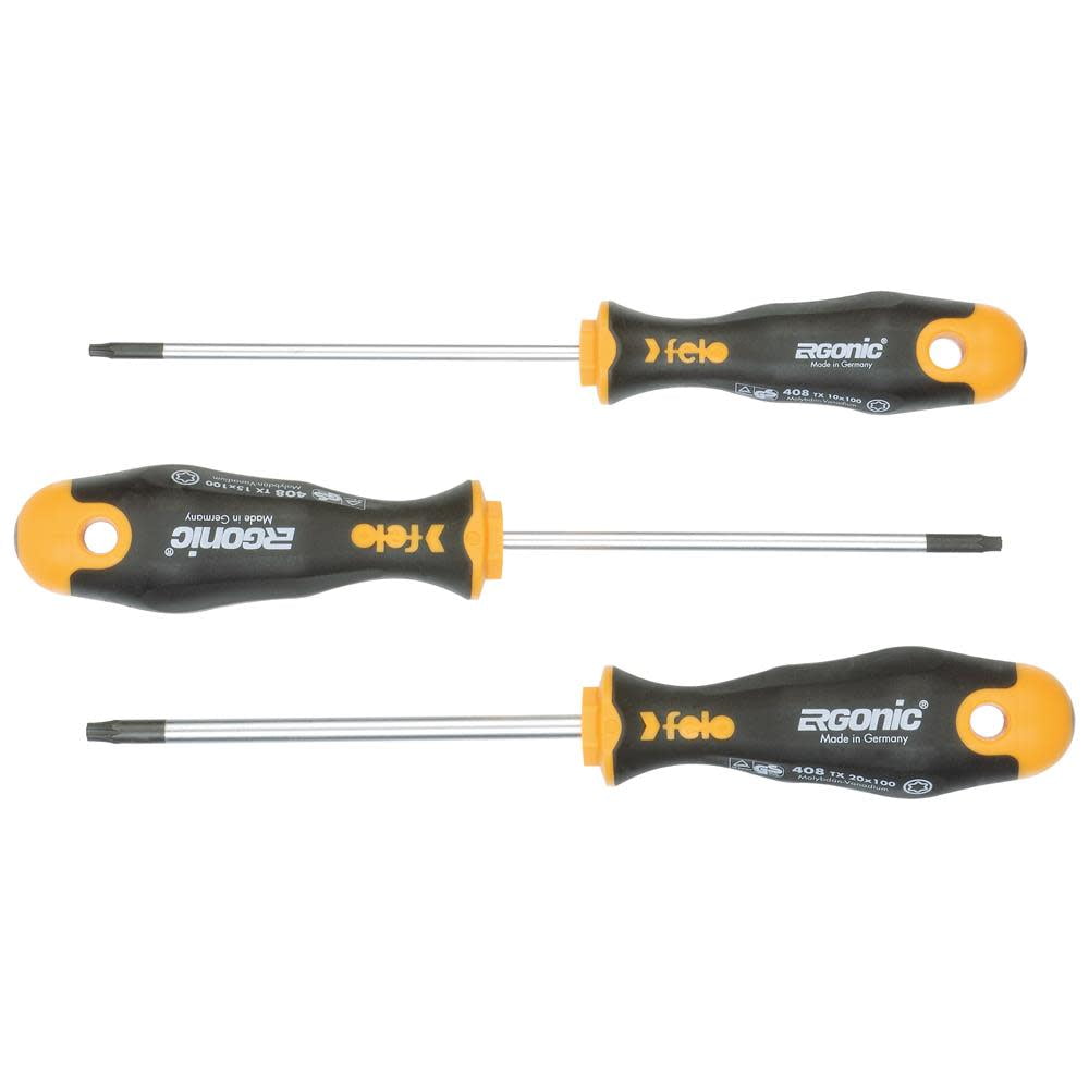 Felo Ergonic 3 Piece Torx Screwdriver Set - T10, T15, T20 - Walmart.com