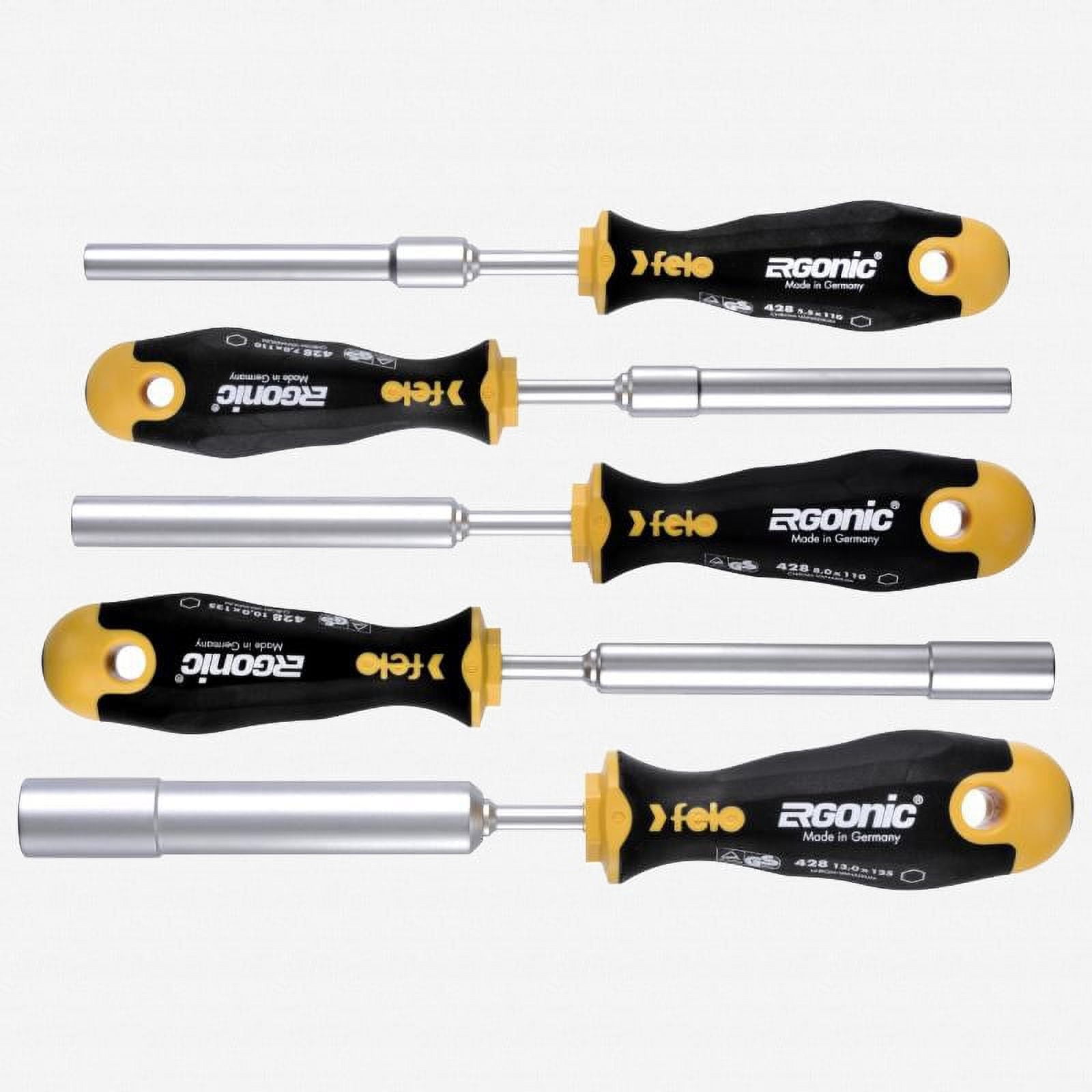 Felo Ergonic M-TEC Metric Nut Driver Set, 5.5 - 13mm, 6 Pieces ...
