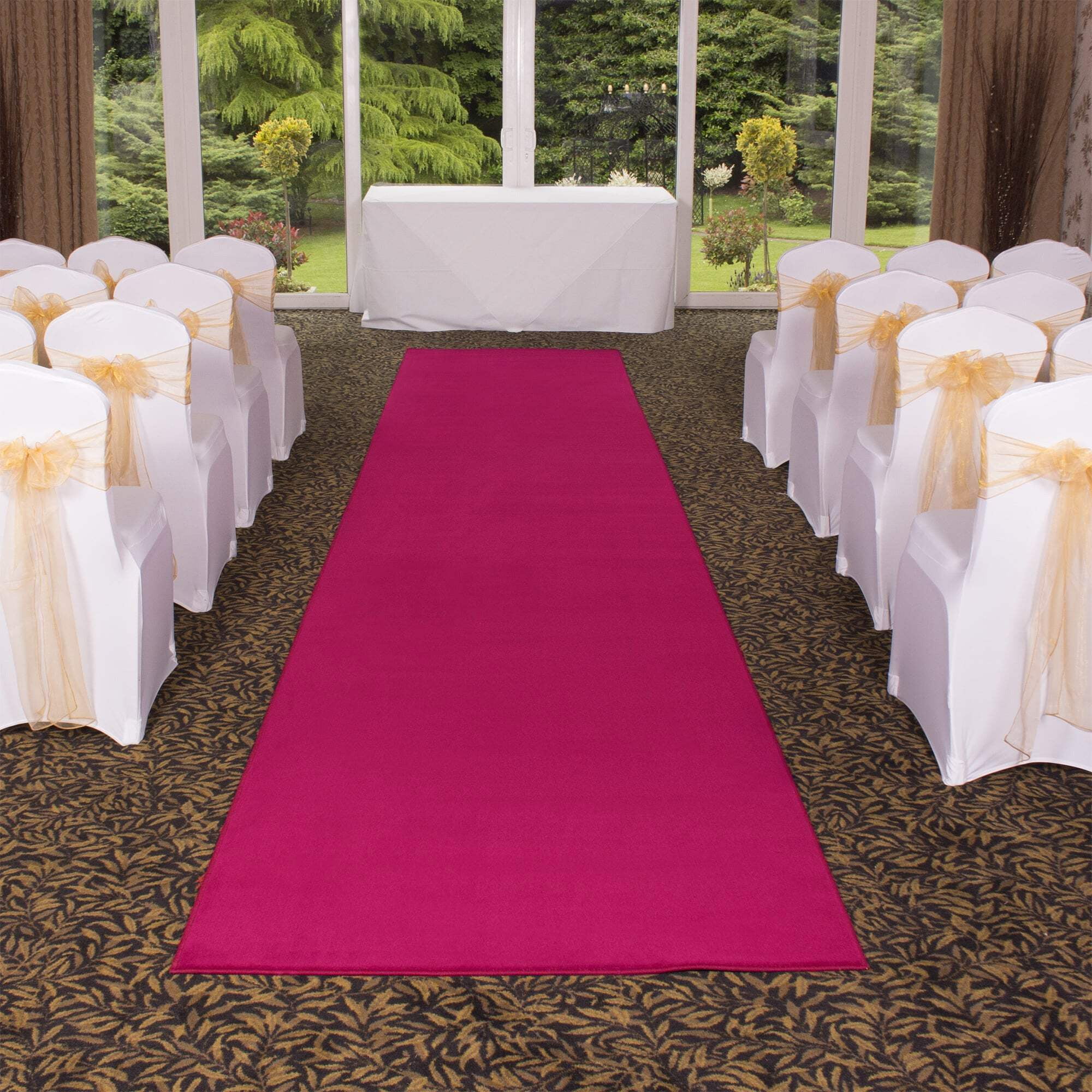 Burgundy wedding aisle runner | Honestweddingadvice.com