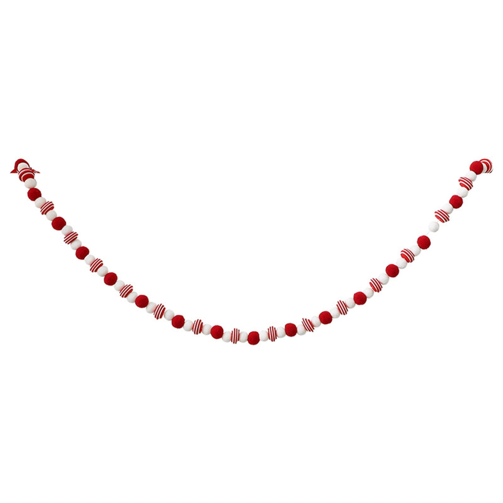Felt Ball Garlands - Red and White Pom Pom String, for Home Tree ...
