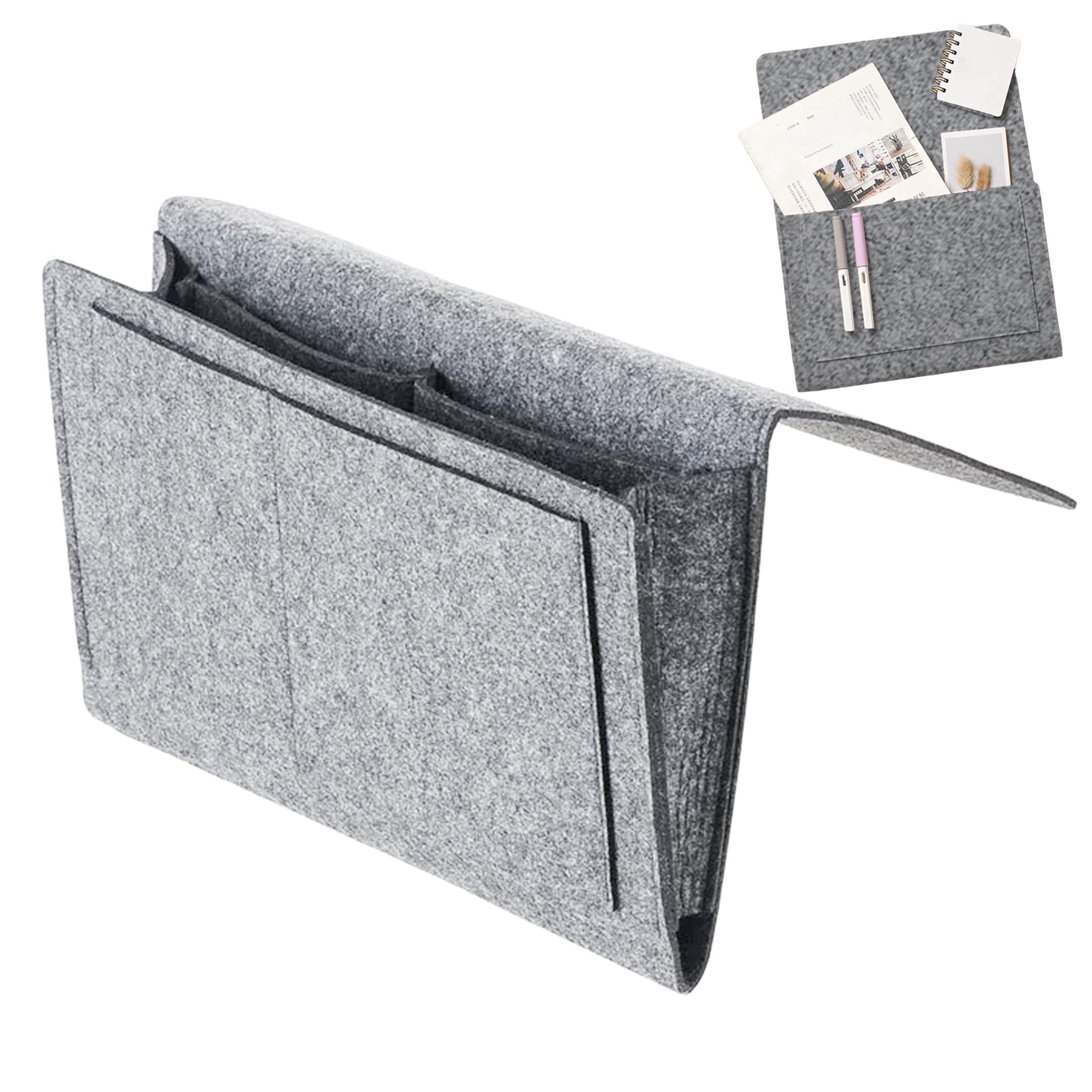 Felt Bedside Pocket Caddy,Hanging Bed Storage Organizer for Bed Frame ...