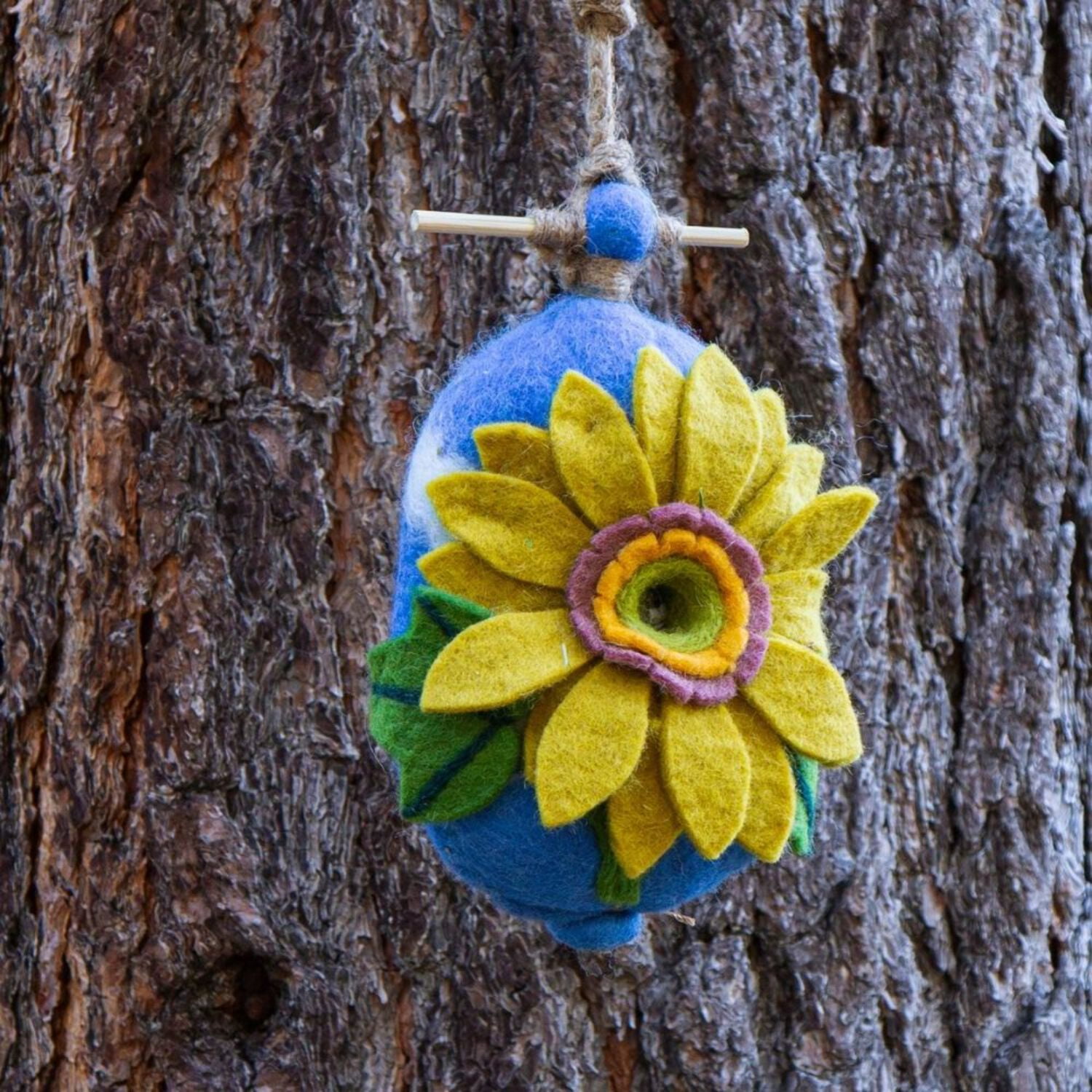 Felt Blue Sunflower Bird House - Walmart.com