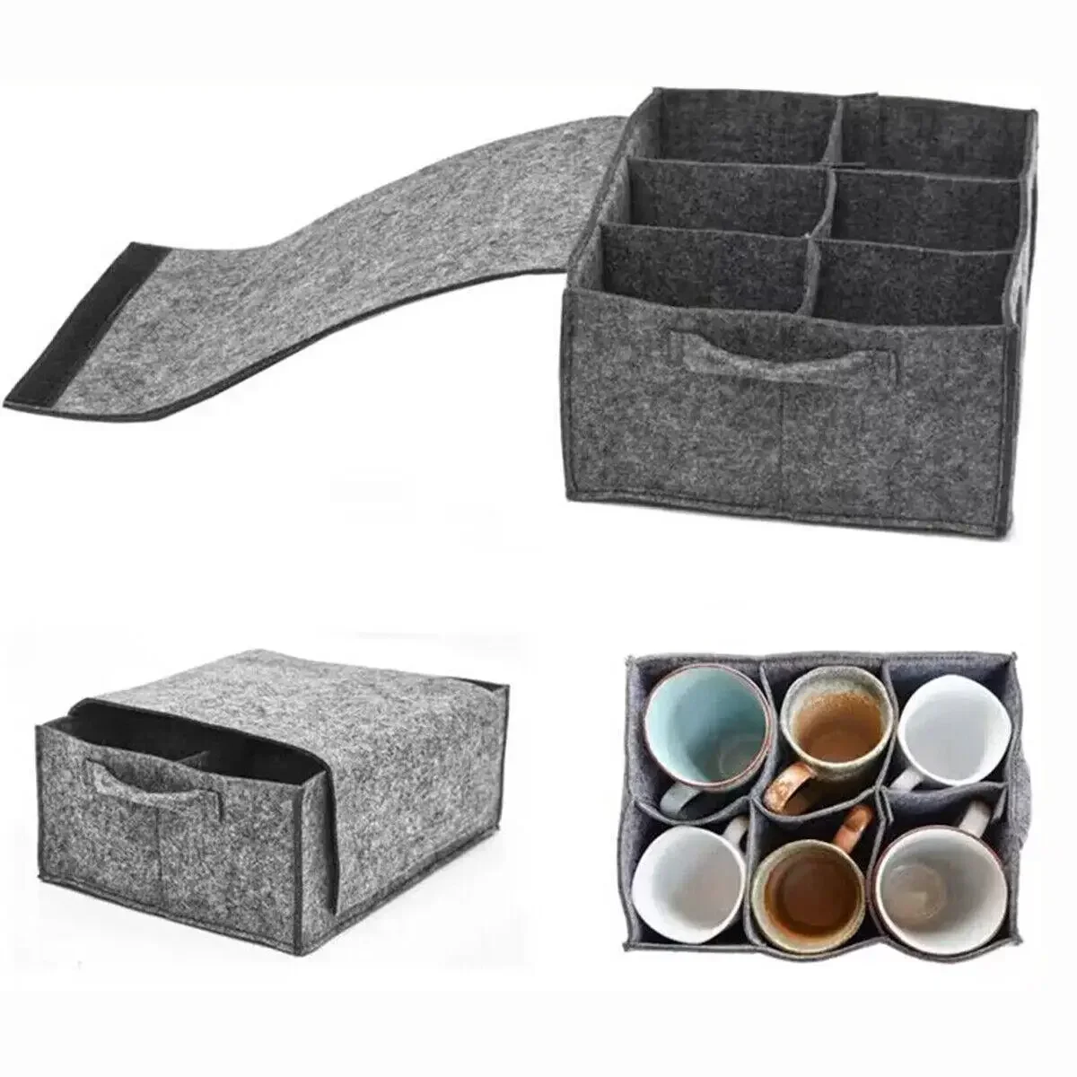 Felt Board Dish Cup Storage Bag Rack Thickened Camping Tableware ...