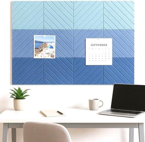 Felt Bulletin Board Tiles 12‑Pack (47" x 35") – Large Pin Board for ...