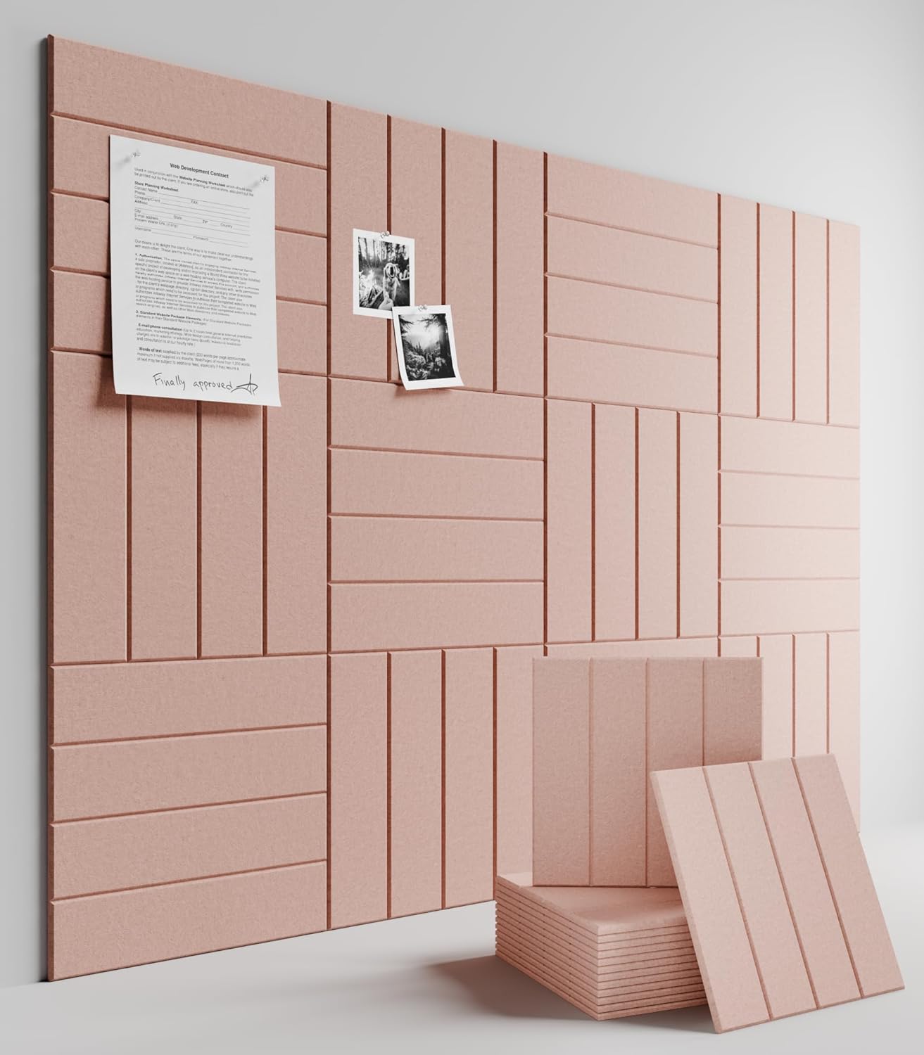 Felt Bulletin Board Tiles Large 48" x 36" Cork Board Alternative-12 ...
