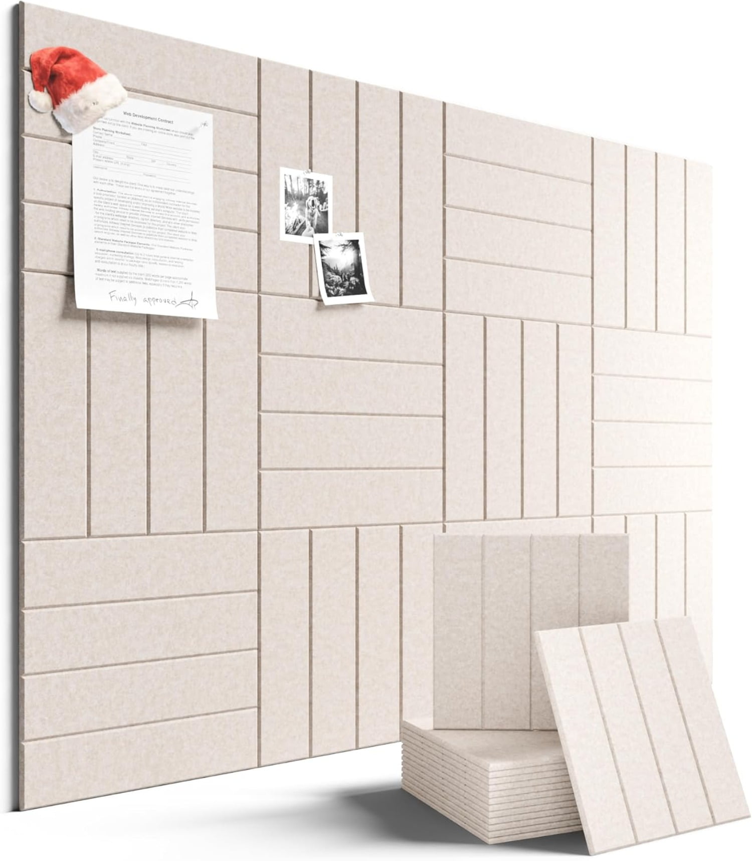 Felt Bulletin Board Tiles Large 48" x 36" Cork Board Alternative-12 ...