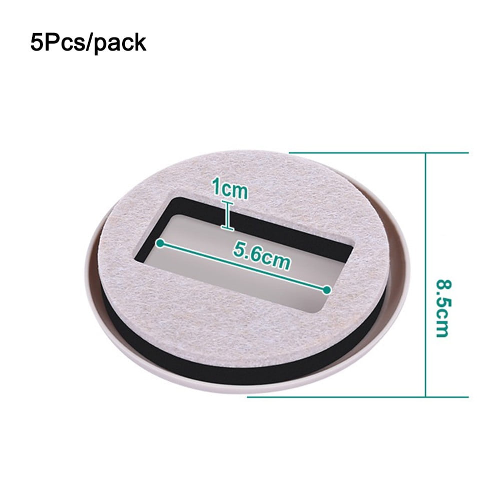 Felt Caster Cups Furniture Pads, 5 Pcs Bed Wheel Stoppers Office Chair ...