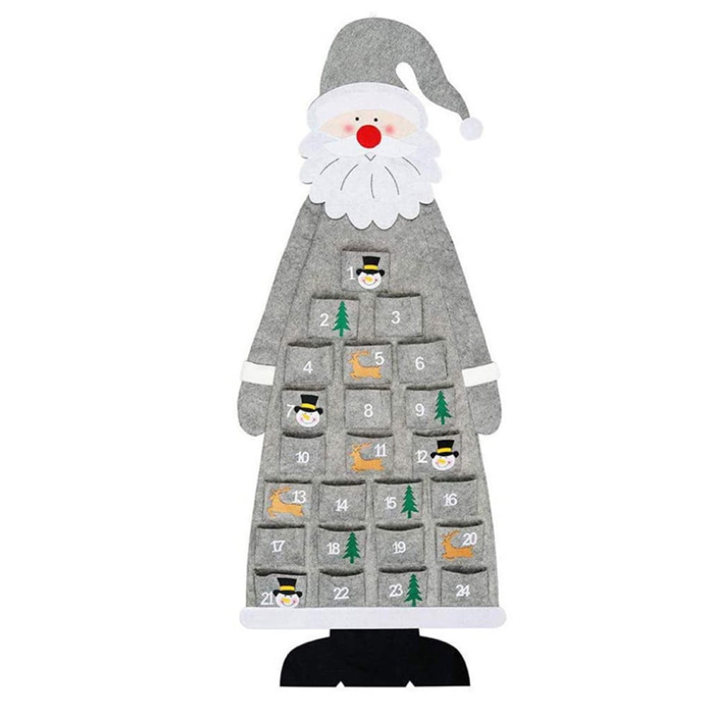Felt Christmas Advent Calendar, Wall Santa Advent Calendar，24 Days ...