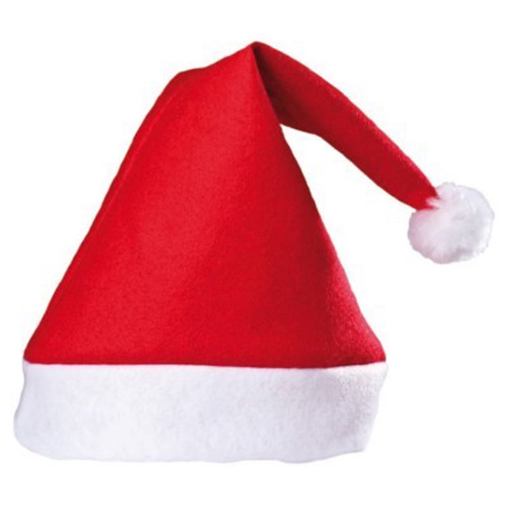 Felt Christmas Holiday Traditional Santa Costume Hat, Red White, Medium ...
