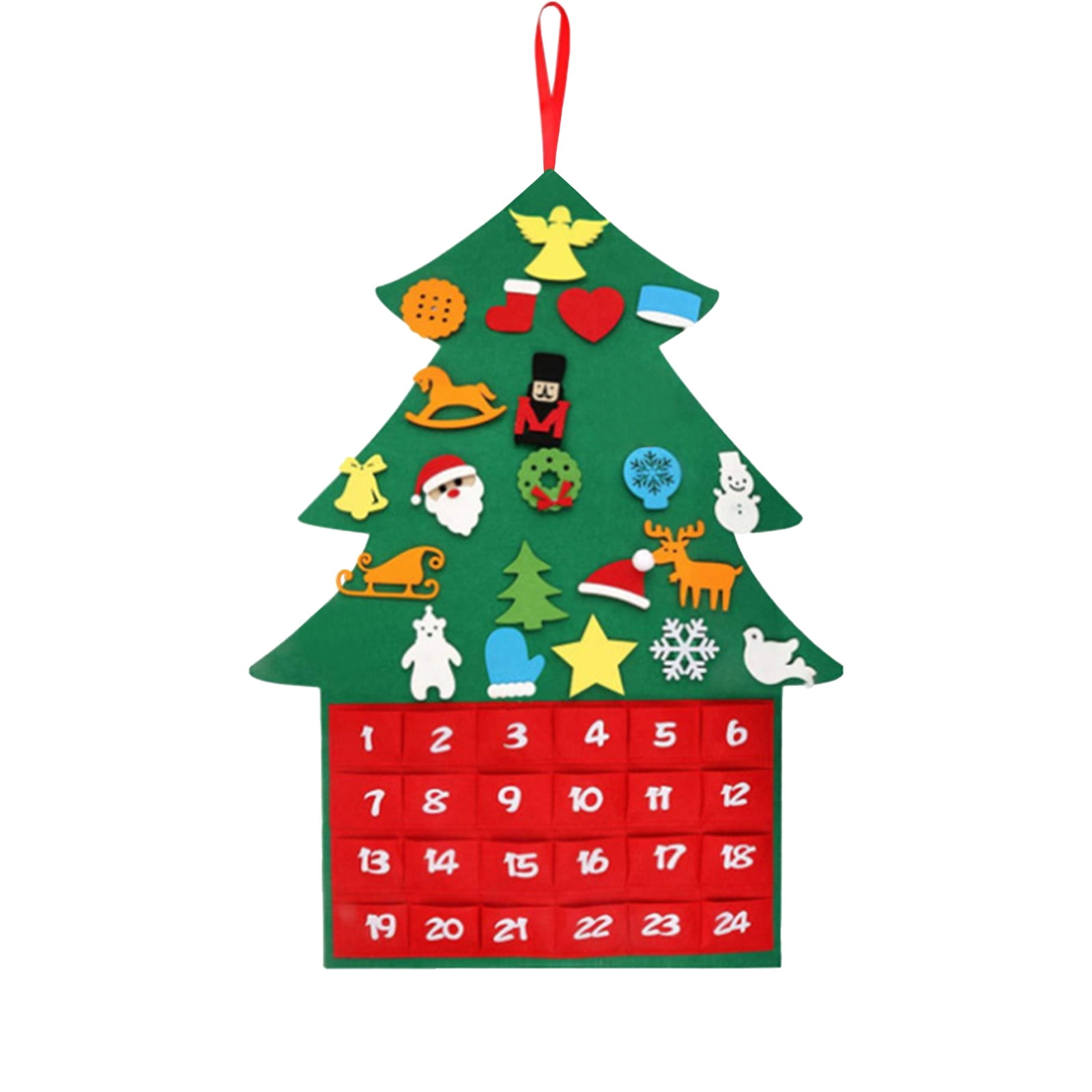 Felt Christmas Tree Santa Claus Calendar With Hanging Design For ...
