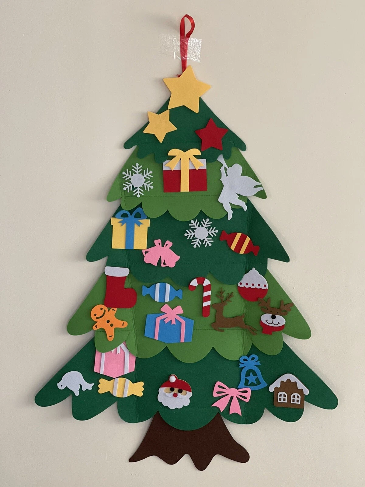 Felt Christmas Tree With Ornaments Xmas Gift Wall Hanging Decor ...