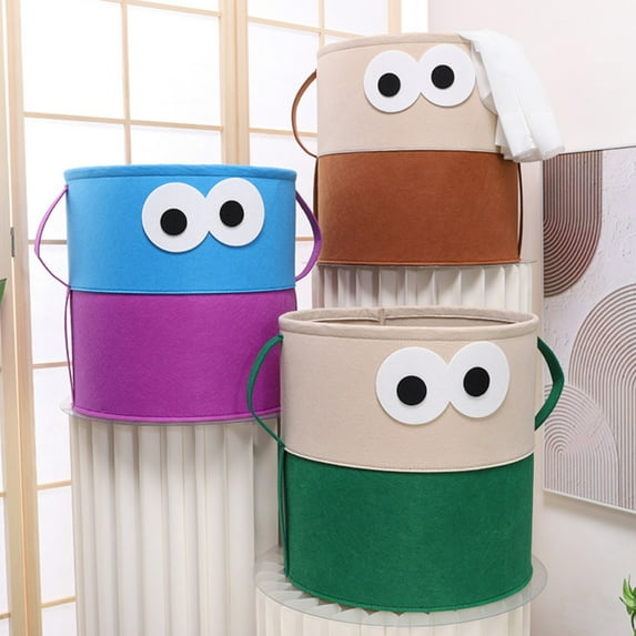 Felt Cloth Laundry Basket, Large Capacity Toy Storage, Handheld Dirty ...