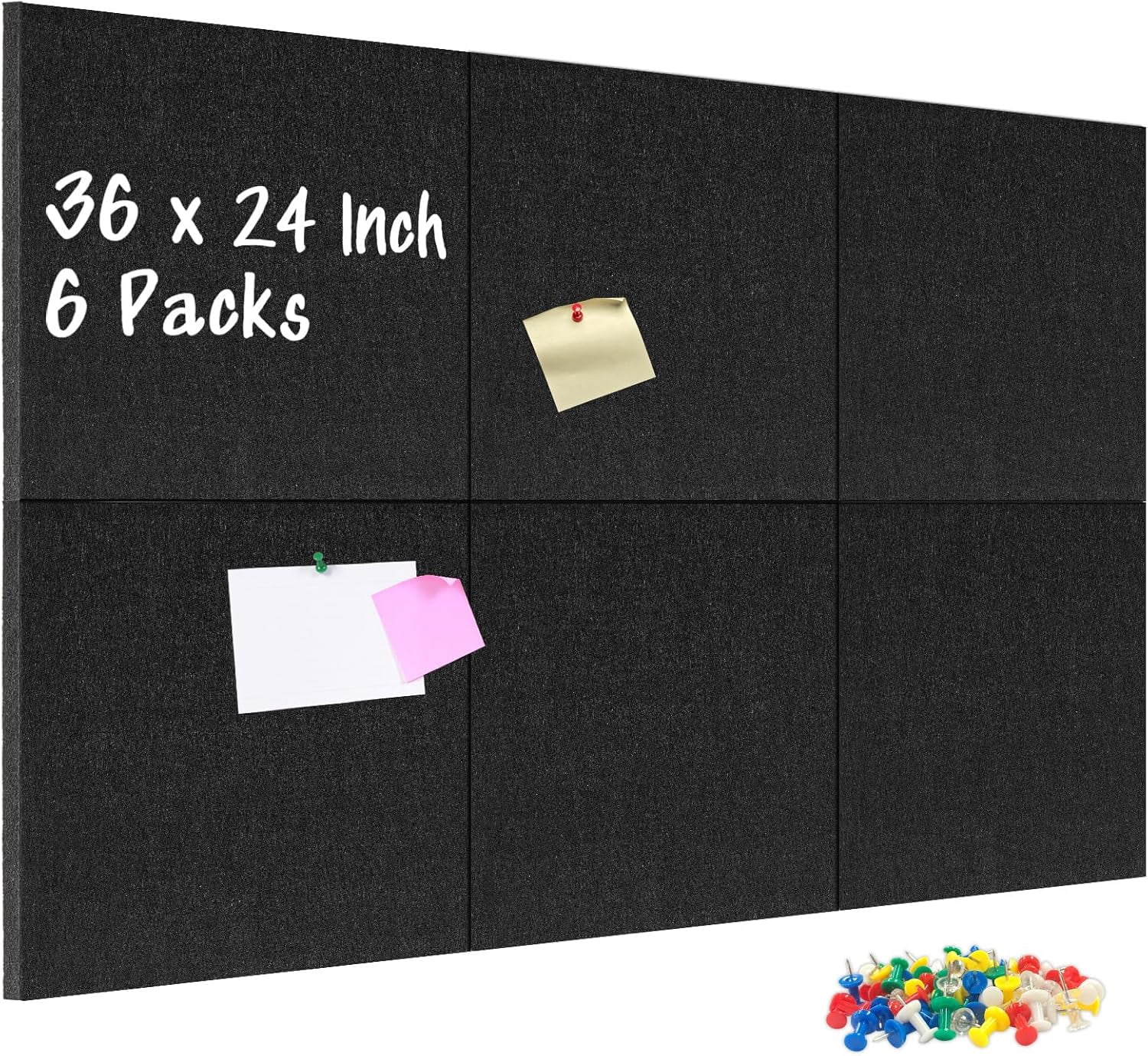 Felt Cork Board Tiles, 6 Packs 12